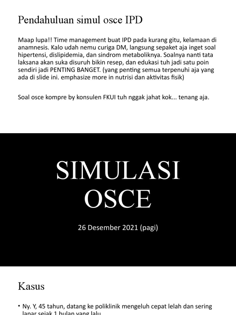 Panduan Simulasi OSCE IPD | PDF