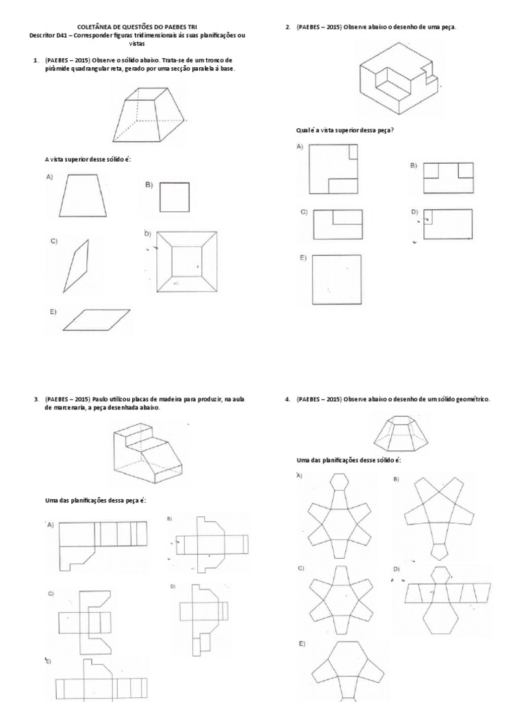 Coletânea de Questões Do Paebes Tri | PDF | Formas geométricas | Geometria Euclidiana