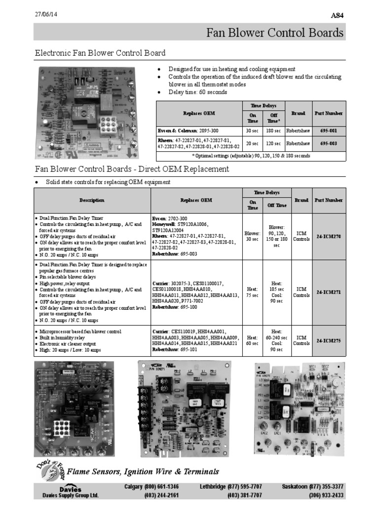 Fan Blower Control Boards | Download Free PDF | Thermostat | Electrical ...