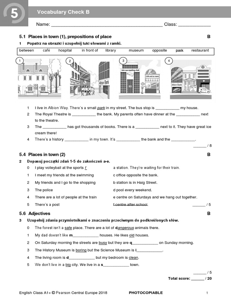EC - A1P - Vocabulary Check 5B | PDF