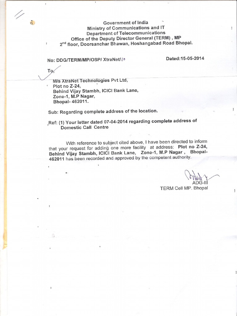 DOT OSP Certificate Vodafone-Z-24 | PDF