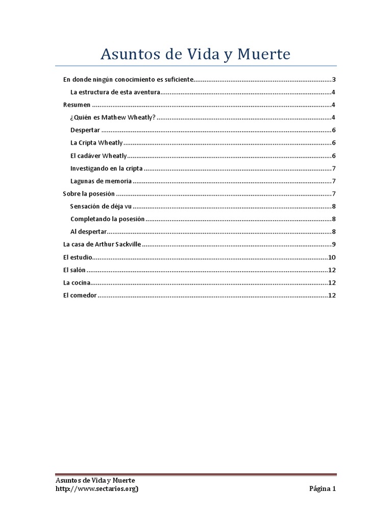 Cthulhu - Asuntos de Vida y Muerte | PDF | Muerte