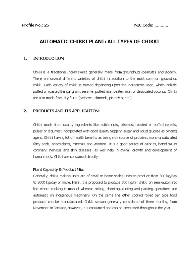 Automatic - Chikki Plant - All - Type - of - Chikki | PDF | Foods | Peanuts