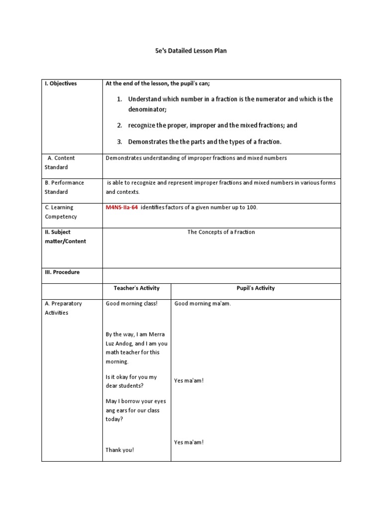 5e's Datailed LP (Andog, Merra Luz) | PDF | Mathematics | Behavior Modification