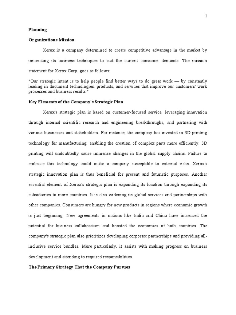 Xerox Corp Planning | PDF | Strategic Planning | Innovation