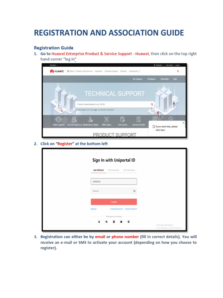 Huawei Account Association Guide | PDF