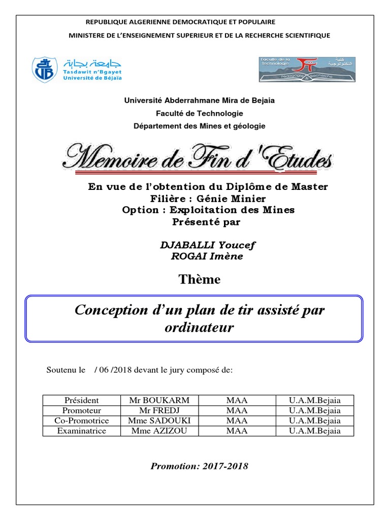 Plan de tir assisté par ordinateur | PDF | Carrière (géologie ...