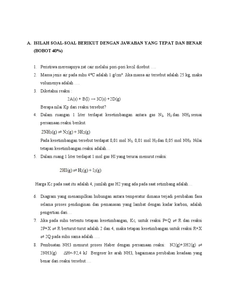 Latihan Soal Pra Uas | PDF