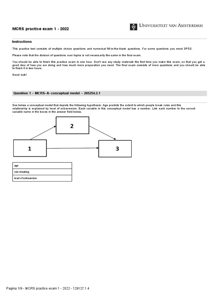 Practice Exam 1 MCRS October 2022 (Versie 7-10-22) | PDF | Level Of ...