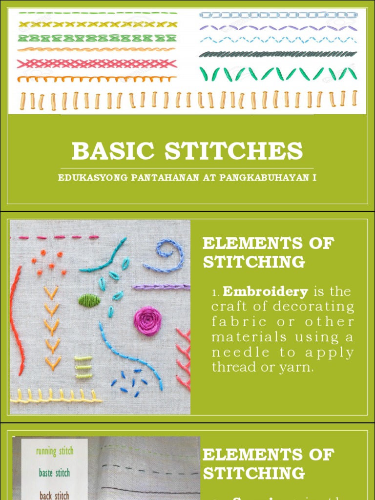 Basic Stitches | PDF | Seam (Sewing) | Yarn