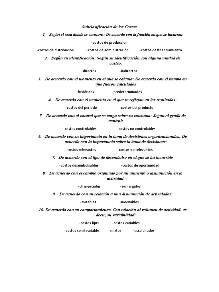 Clasificacion - y - Subclasificacion - de - Los - Costos - Dominick ...