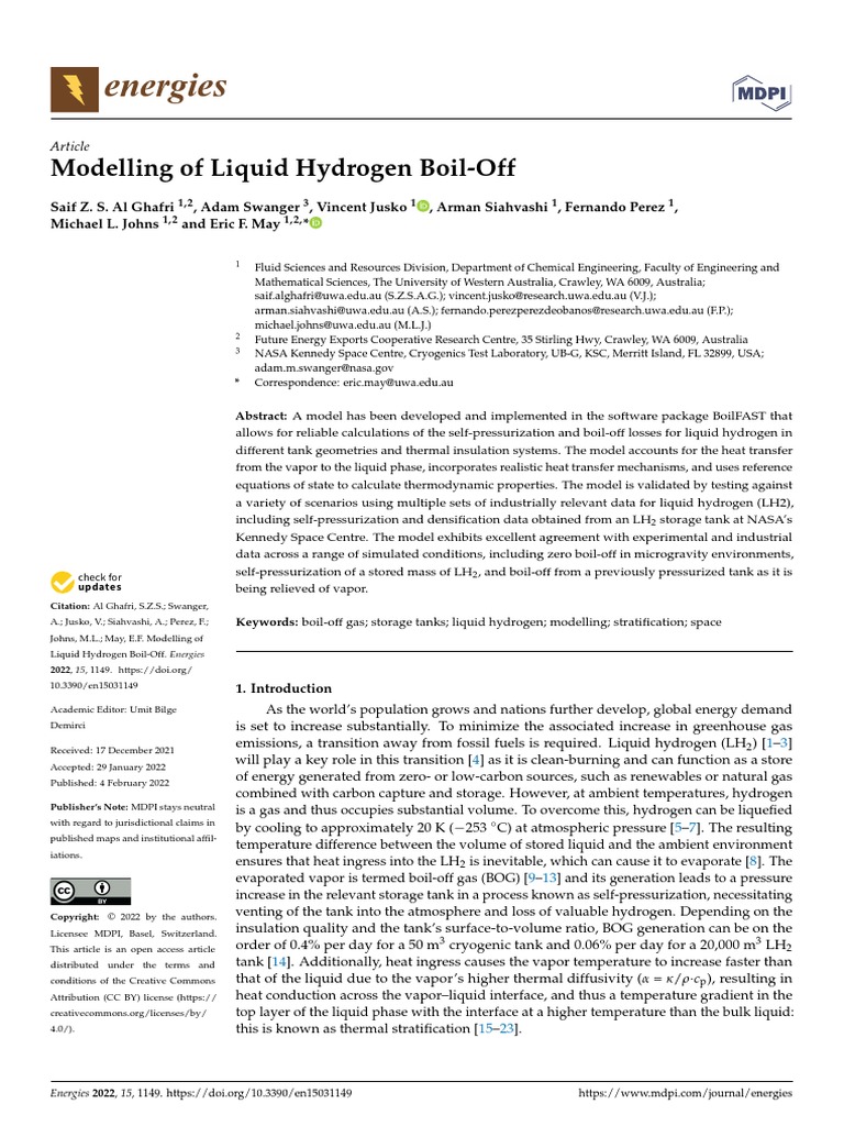 Modelling of Liquid Hydrogen Boil-Off | PDF | Liquid Hydrogen | Heat ...