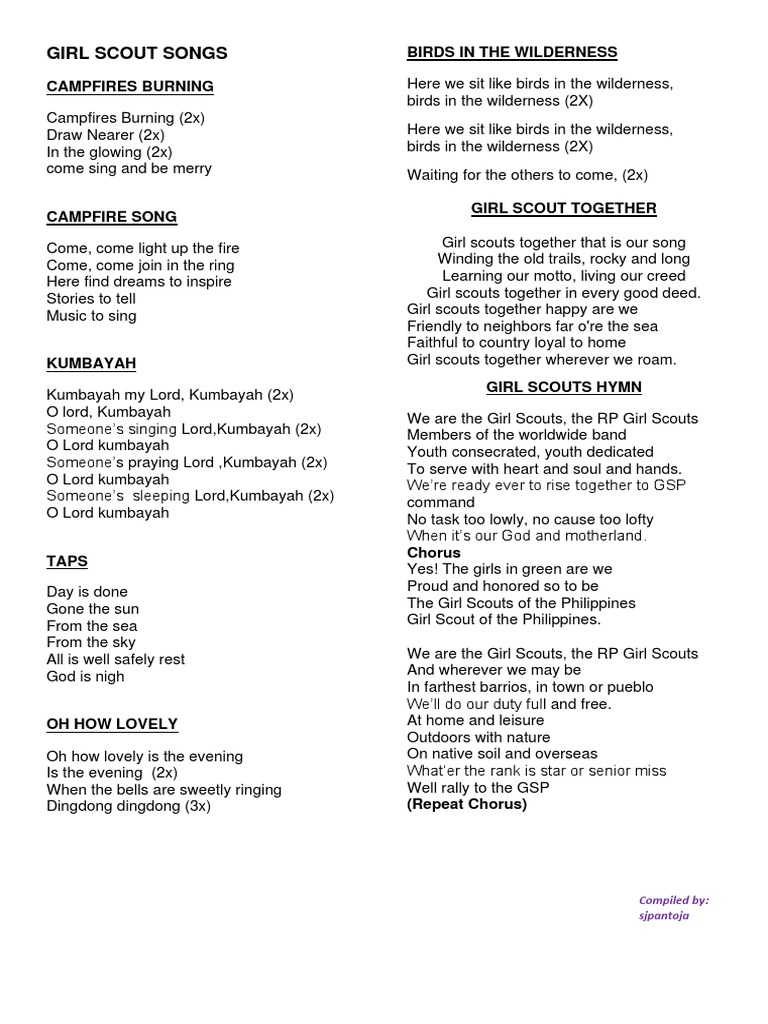 Girl Scout Songs | PDF
