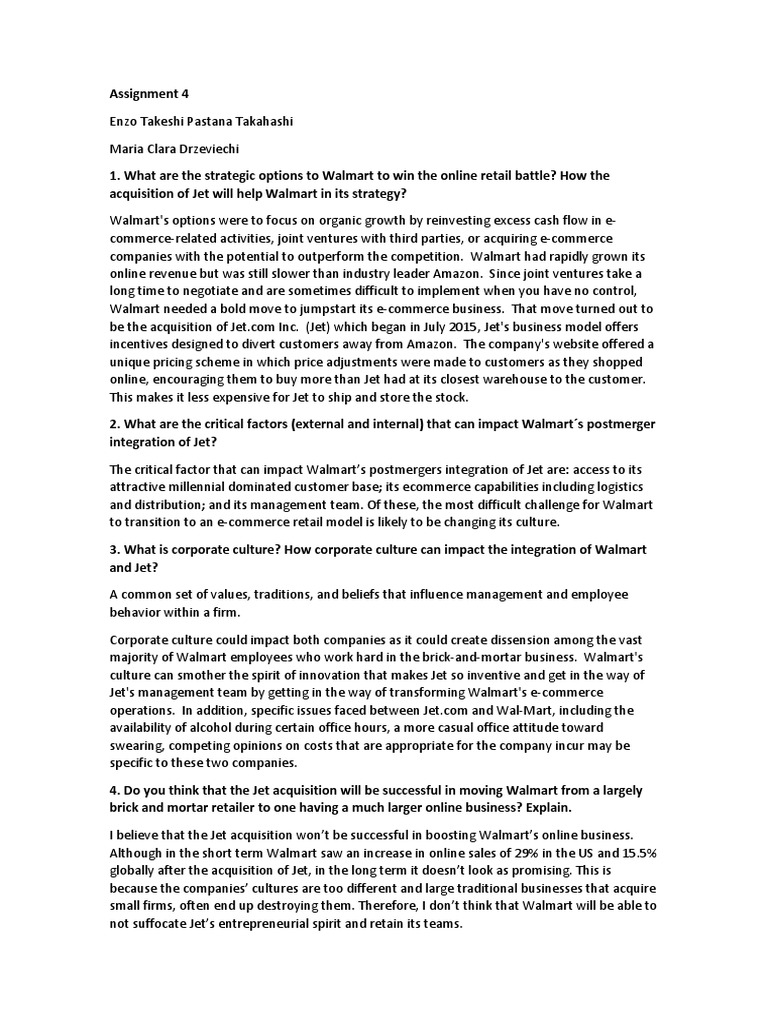 Walmart Case | PDF | Walmart | E Commerce