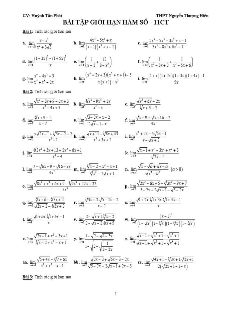 Bai Tap Gioi Han Ham So | PDF