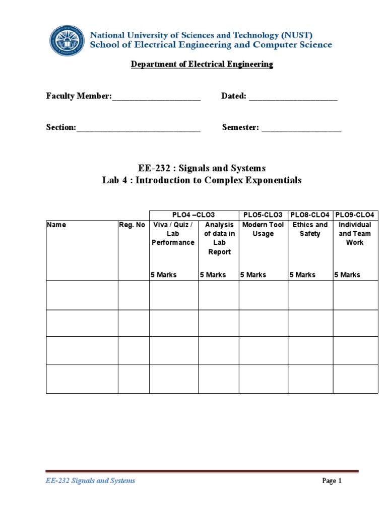 Lab 4 | PDF | Complex Number | Phase (Waves)