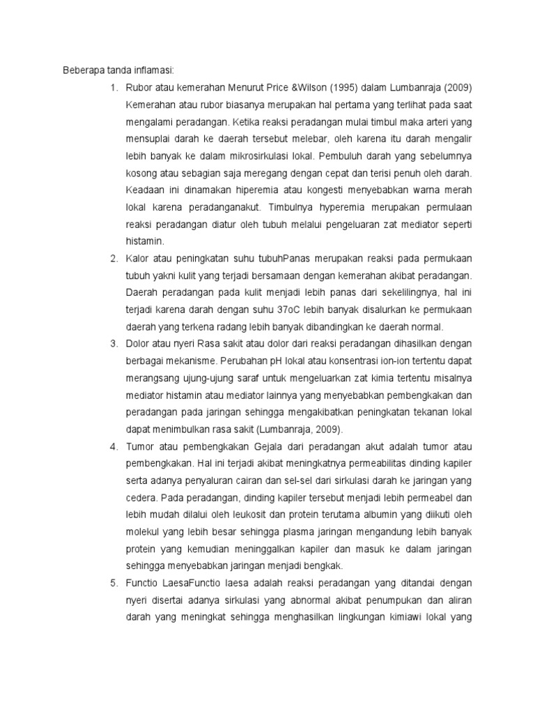 Tanda Gejala Inflamasi | PDF