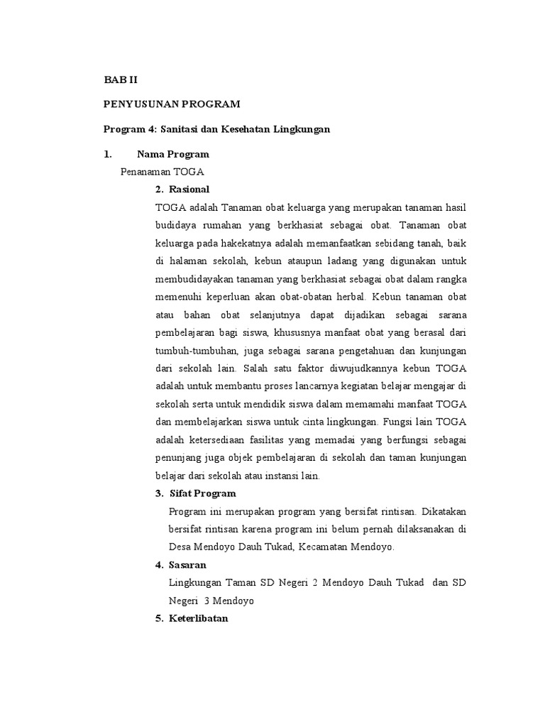 Laporan KKN Proker Toga | PDF