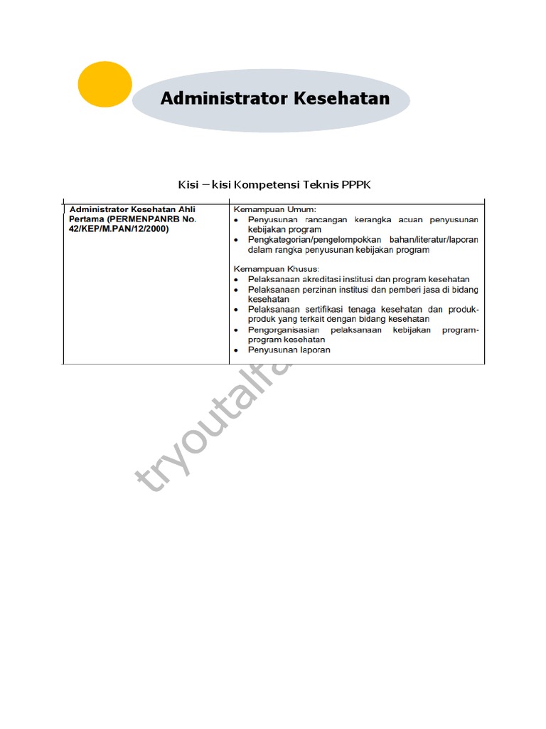 Gratis Kumpulan Pppk 2022 Administrator Kesehatan Pdf