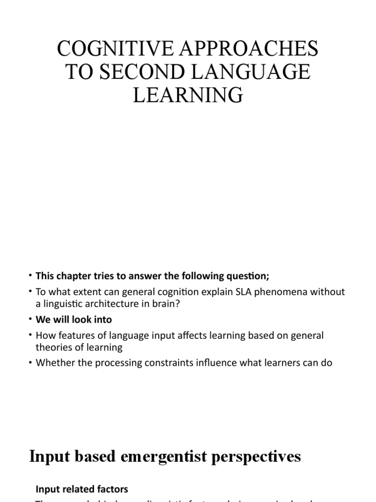 4th Chapter Presentation | PDF | Language Acquisition | Second Language Acquisition
