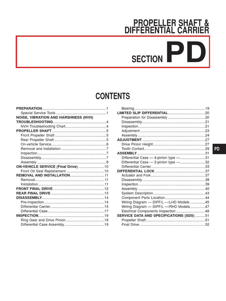 Nissan Patrol Y61 Differential Service Guide | PDF | Gear | Axle