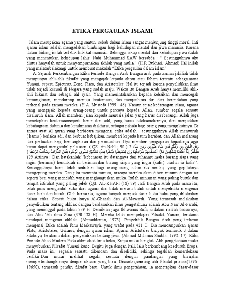 Etika Pergaulan Islami | PDF