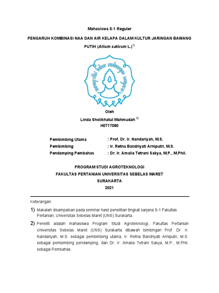 Makalah Semhas - Linda Sholikhatul Mahmudah H0717080 | PDF | Kesehatan ...