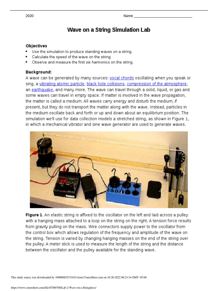 Lab 2 Wave On A String | PDF | Waves | Oscillation