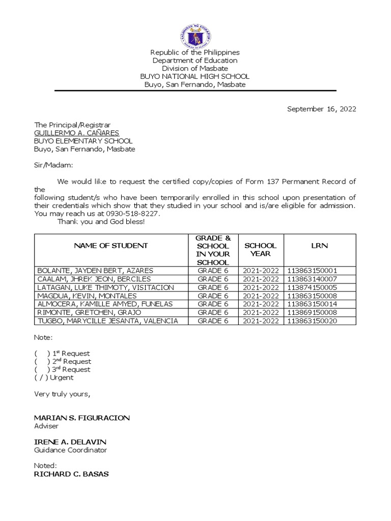 Request Form 137 | PDF | Public Administration | Social Institutions