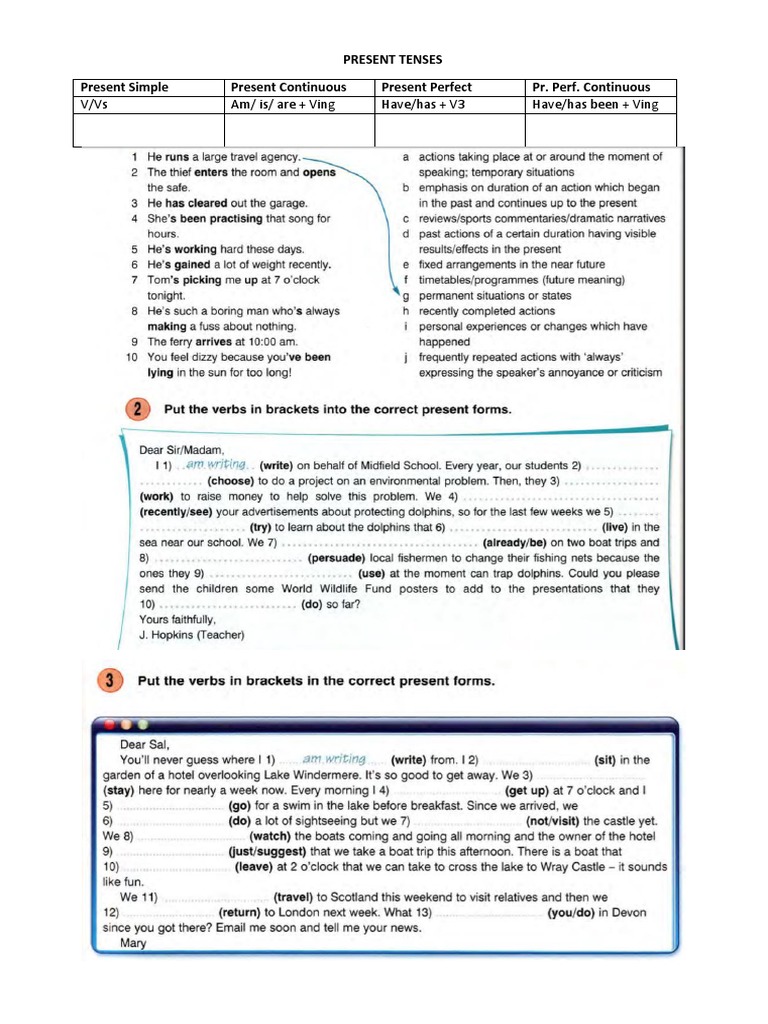 PRESENT PAST and FUTURE TENSES | PDF
