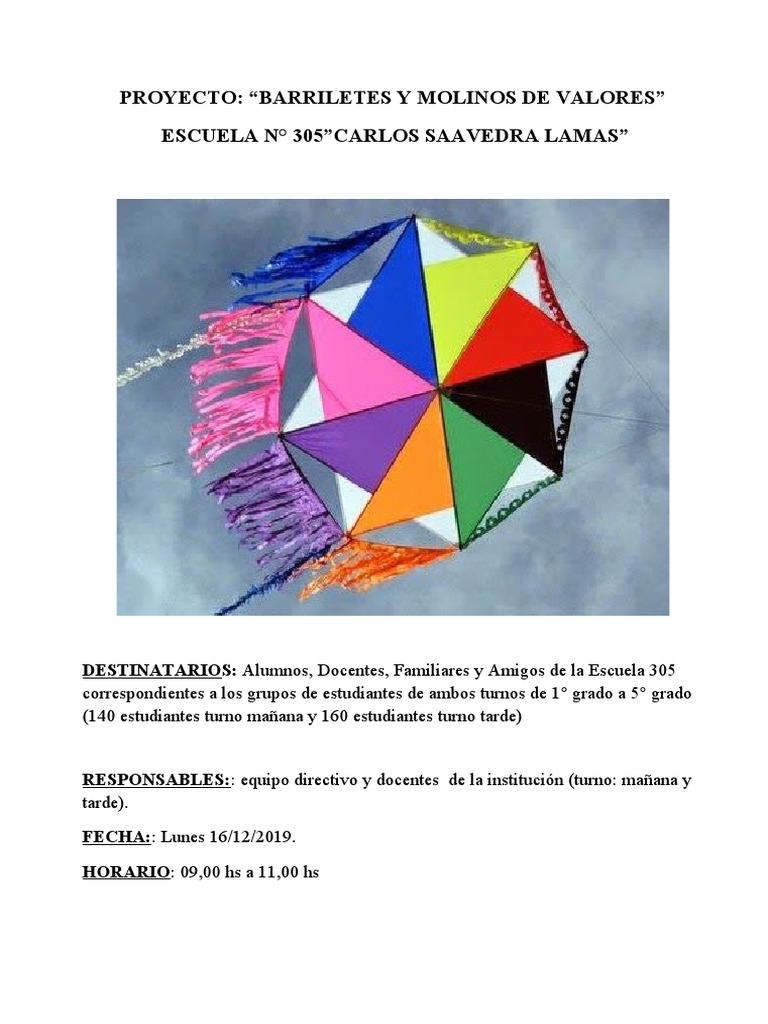 Proyecto Barrileteada | PDF | Cometa