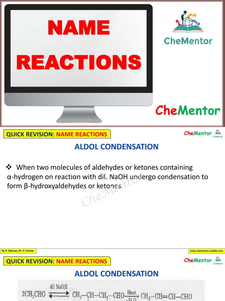 Named Reactions | PDF | Amine | Chemical Reactions