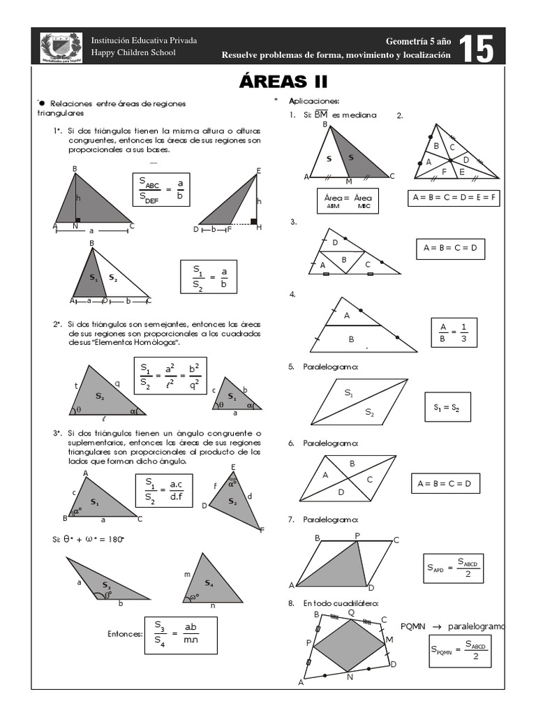 S26 - Geometría 5 Año Clase Áreas II | PDF | Triángulo | Geometría del plano euclidiano