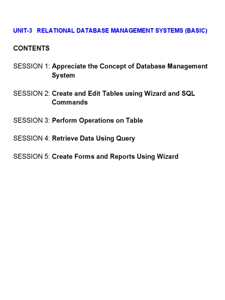 Unit - 3 RDBMS | PDF | Relational Database | Databases Unit - 3 RDBMS | PDF | Relational Database | Databases