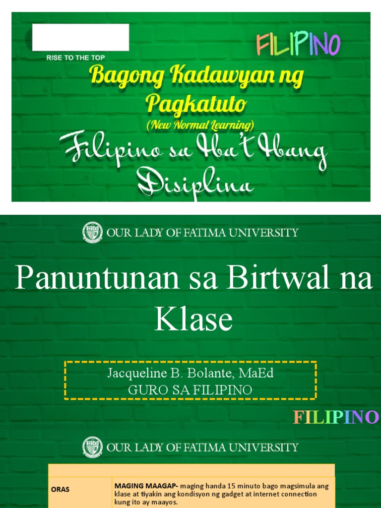 Alituntunin Sa Online Class Pdf