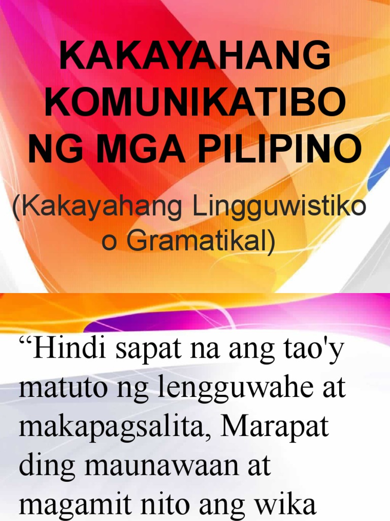 Copy Kakayahang Komunikatibo NG Mga Pilipino | PDF Copy Kakayahang Komunikatibo NG Mga Pilipino | PDF