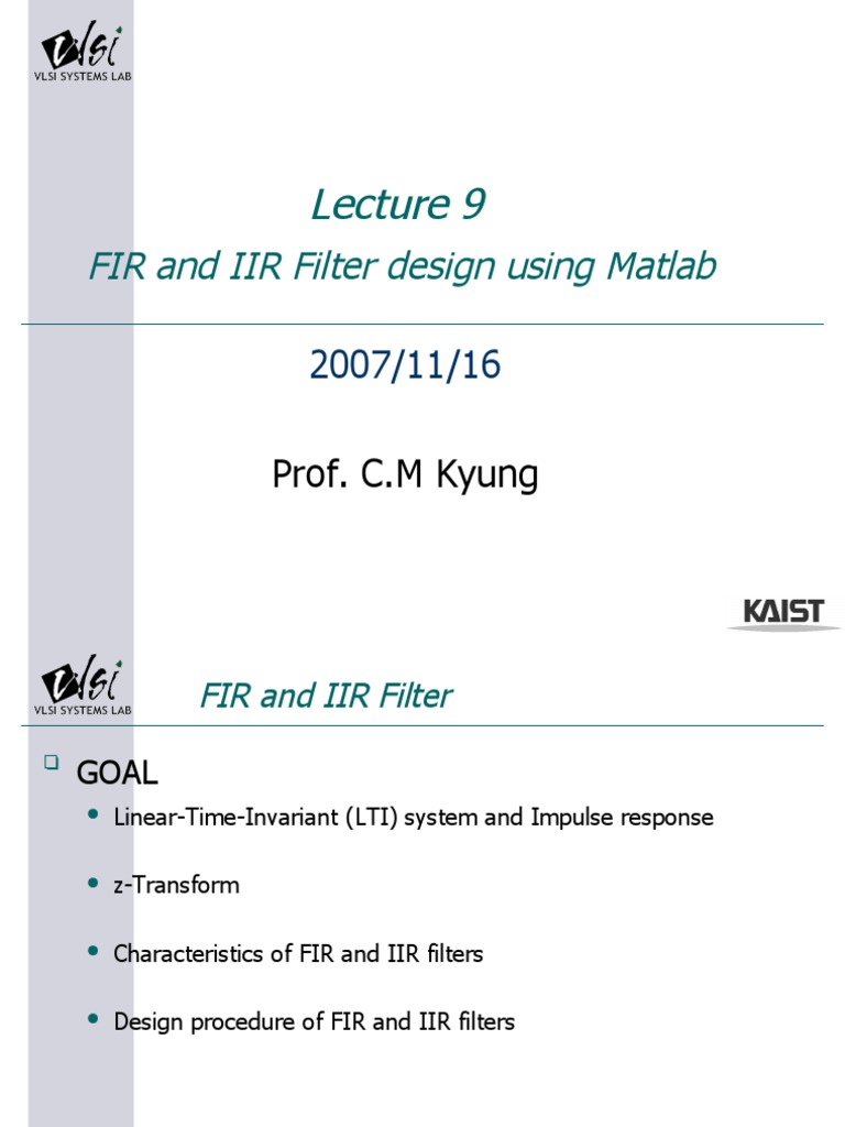 Designing And Comparing Fir And Iir Filters Using Matlab Pdf Filter Signal Processing