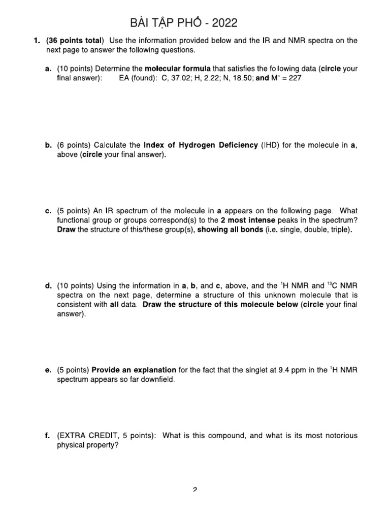 NMR Problems-2022 | PDF