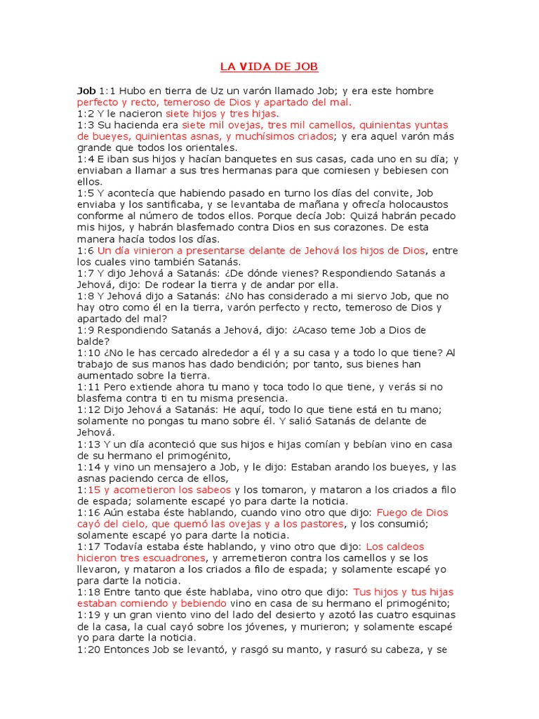 La Vida de Job | PDF | Satán | Teología