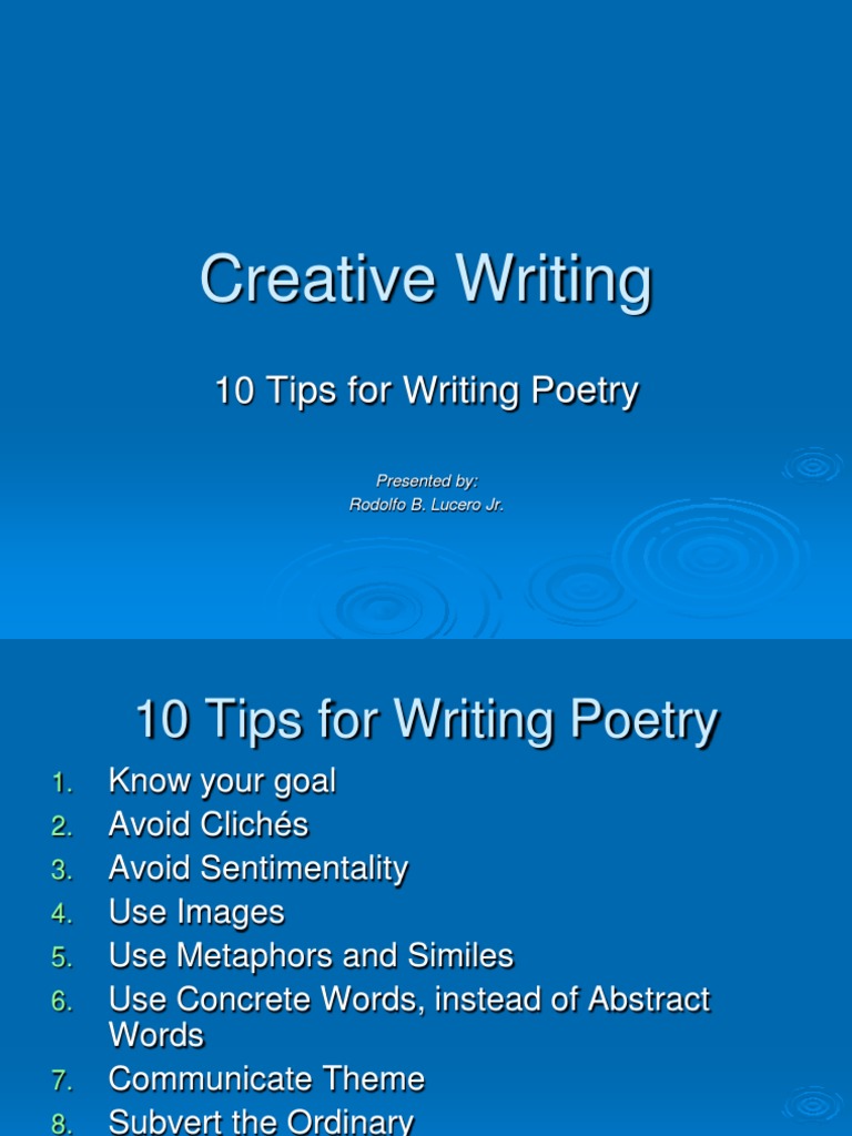 Tips in Writing Poetry | PDF | Metaphor | Poetry