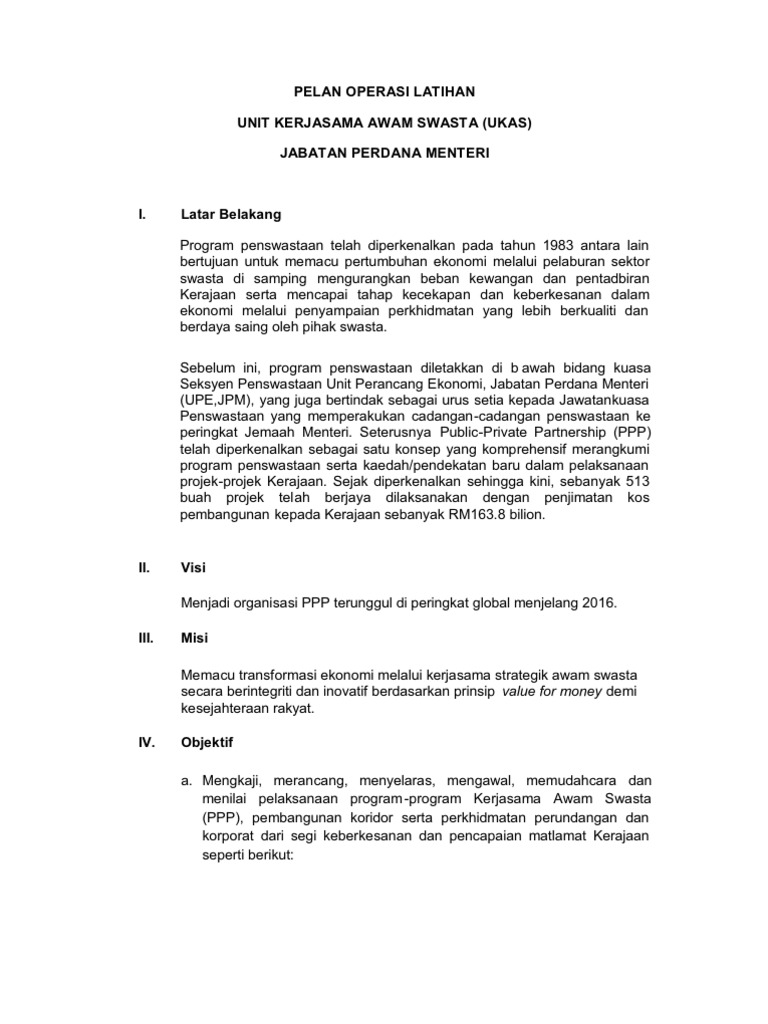 Pelan Operasi Latihan | PDF