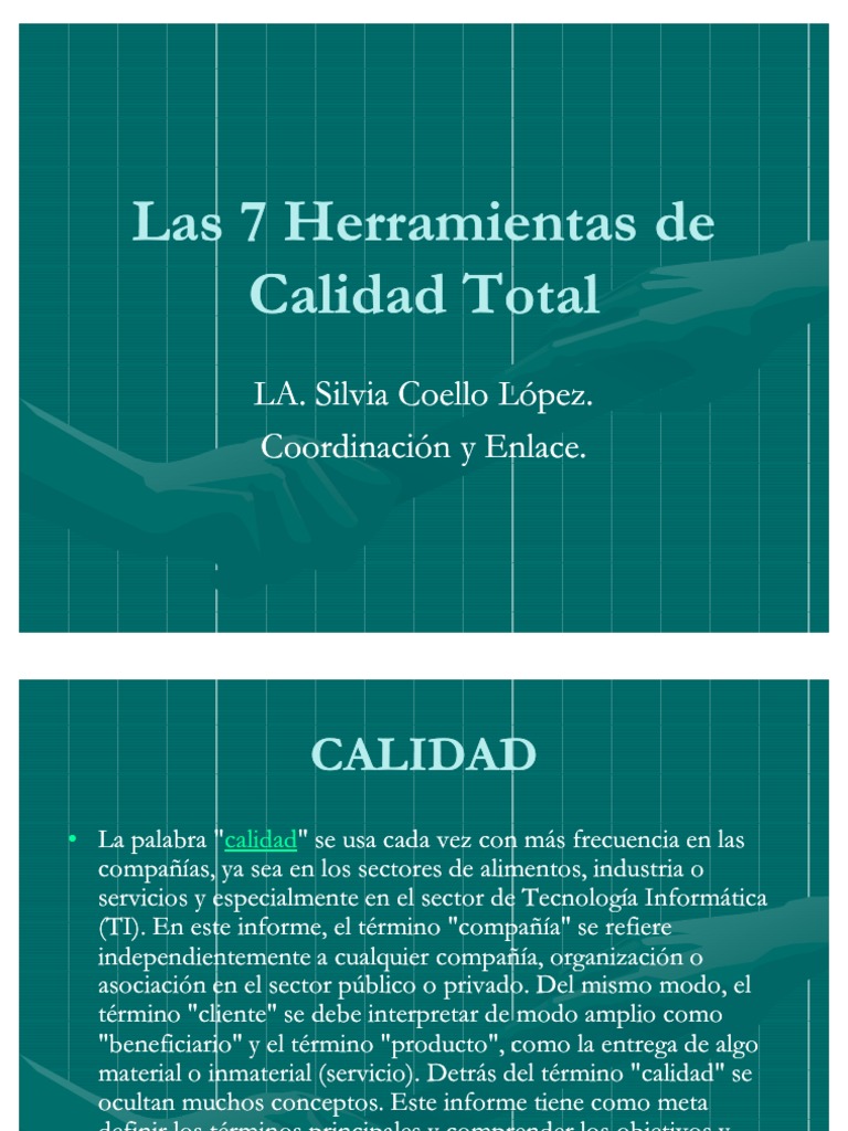 Las 7 Herramientas de Calidad Total | PDF | Análisis FODA | Calidad (comercial)