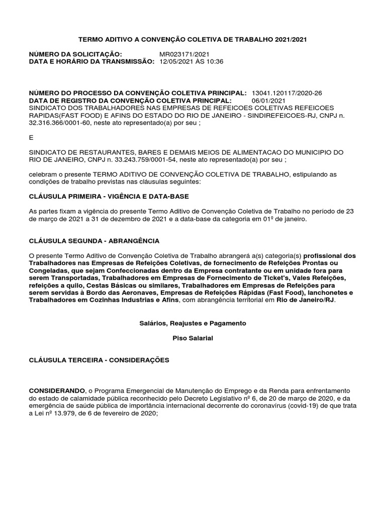 T A002 | PDF | Acordo coletivo | Hora extra