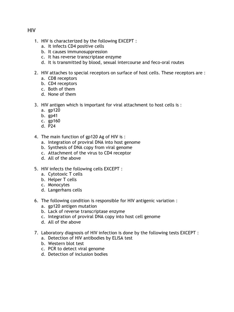Virus MCQs for Assessment | PDF | Wellness
