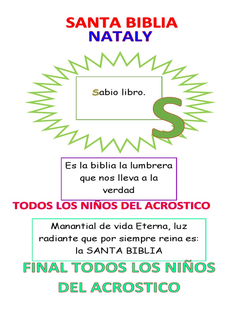 Acrostico Santa Biblia Nataly2 | PDF