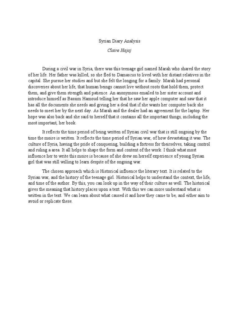 APPROACH - Syrian Diary Analysis | PDF