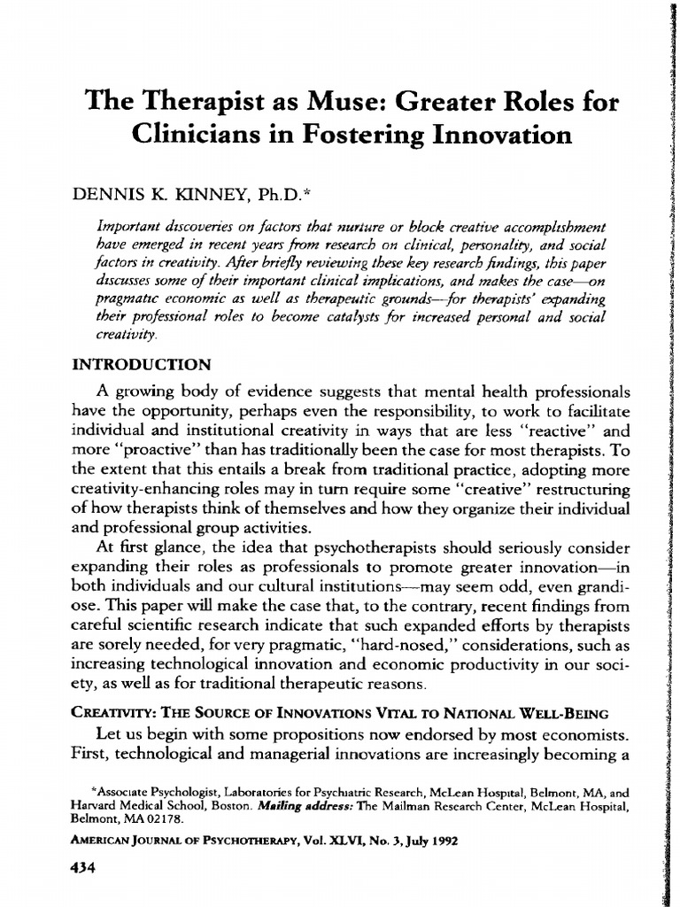 Therapist As Muse | PDF