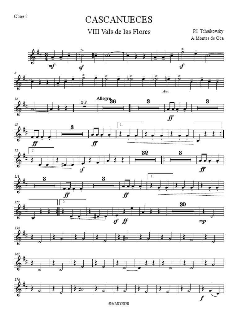 Cascanueces Vals de Las Flores - Oboe 2 | PDF