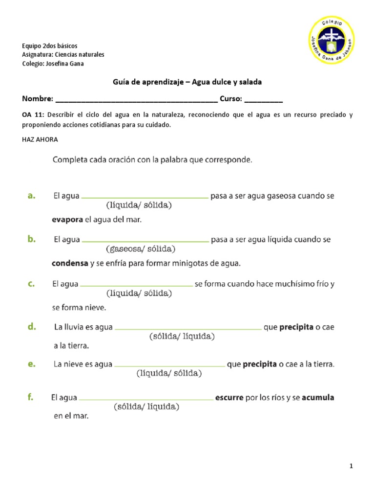 Guía Agua Dulce y Salada | PDF