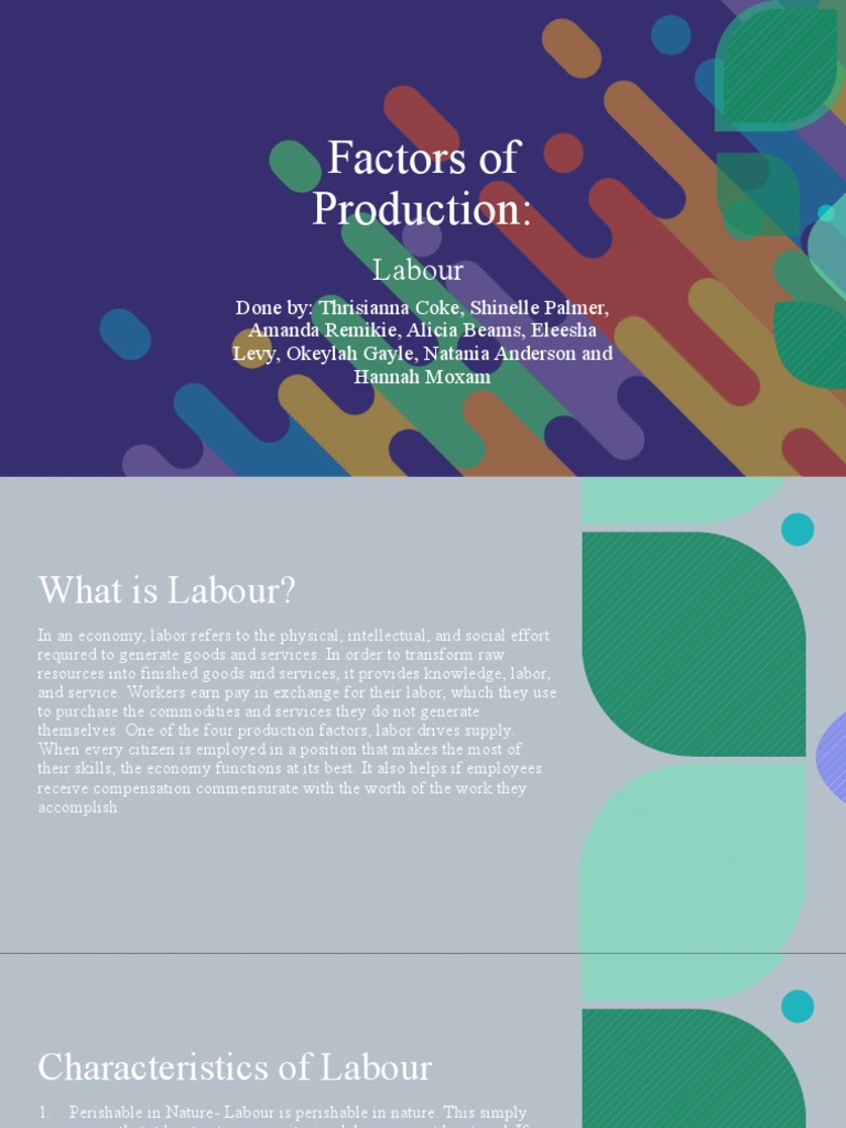 Factors Of Production Pdf Labour Economics Division Of Labour